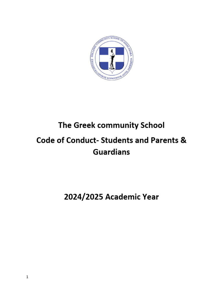 Greek School Code of Conduct 2024-2025 | PDF | Skirt | Disciplines