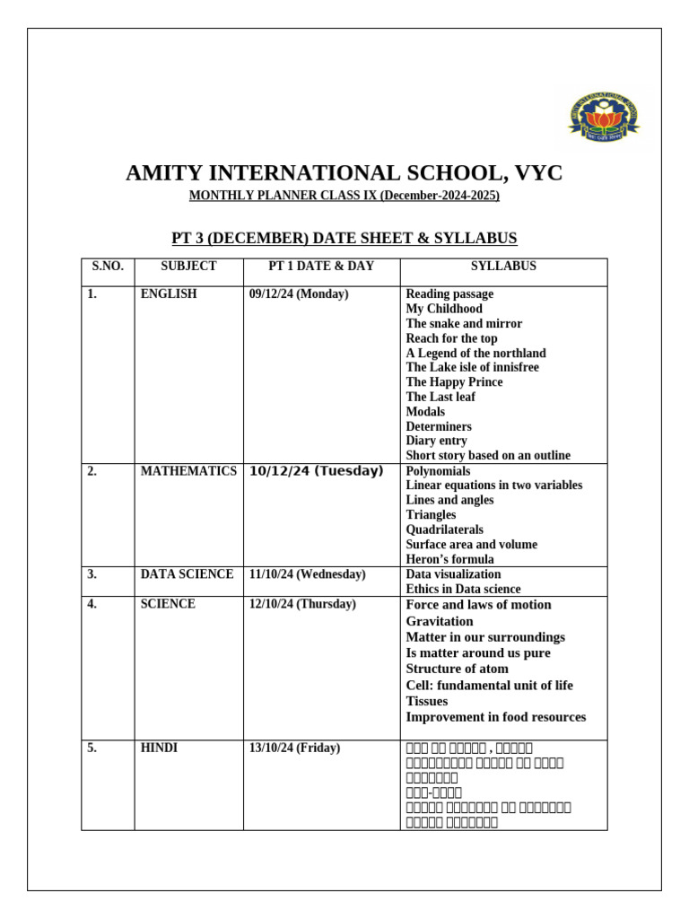 Grade IX PT3 december24 | PDF | Mathematics