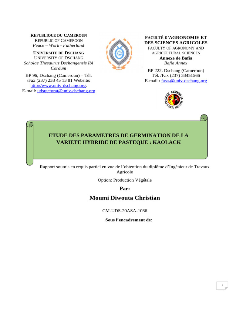 Germination de la pastèque à Kaolack | PDF | Pastèque | Fertilisant