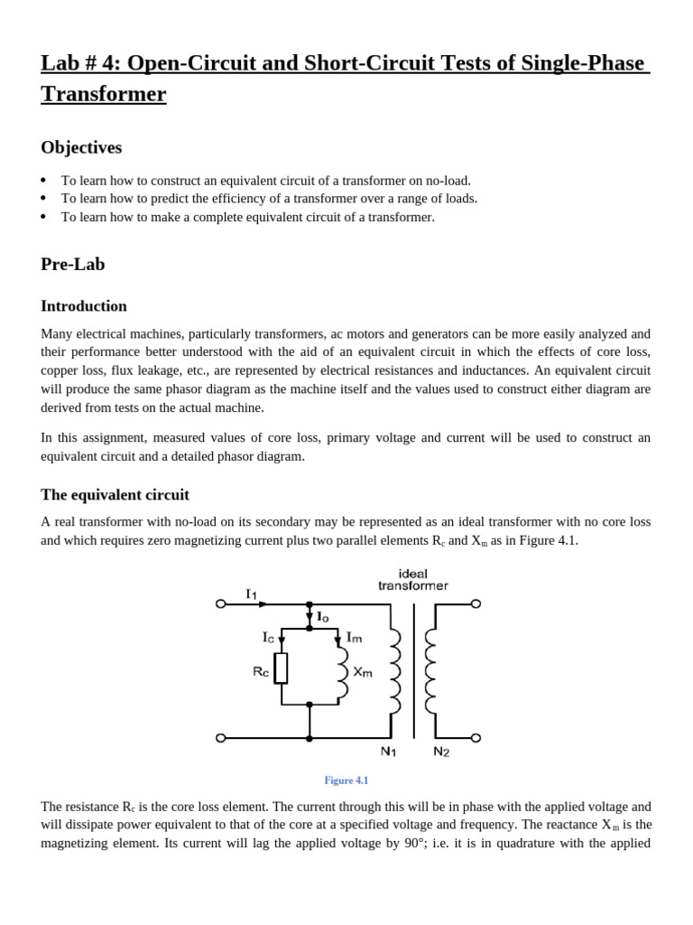 Lab 4 | PDF | Transformer | Electrical Network