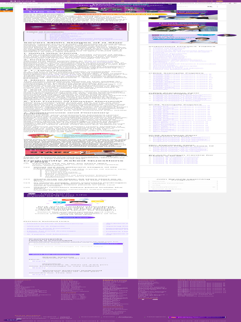 Life Cycle of A Star - Seven Main Stages of A Star - Stellar Evolution, Video, and FAQs | PDF ...