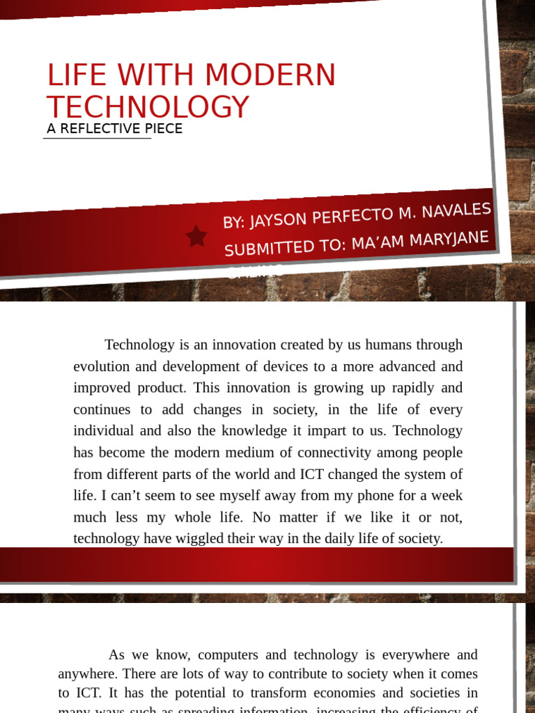 Life With Modern Technology | PDF | Information And Communications ...