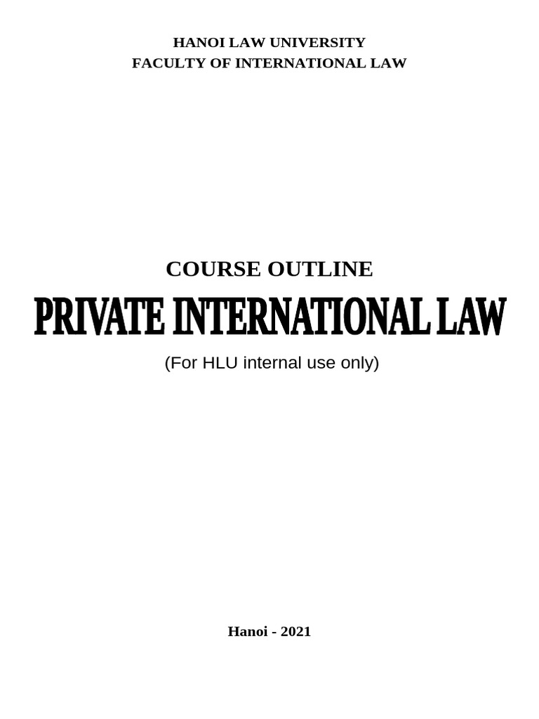Private International Law Course Outline | PDF | Arbitration | Jurisdiction