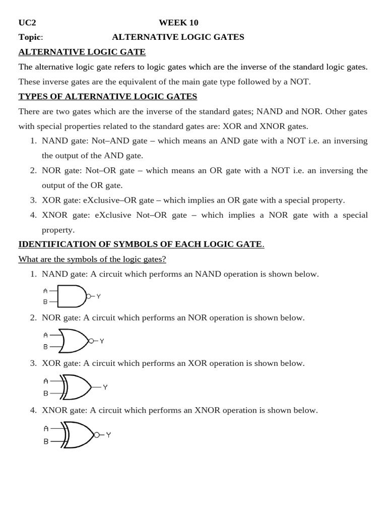 UC2 Week 10 1st Term | PDF | Logic Gate | Electrical Engineering