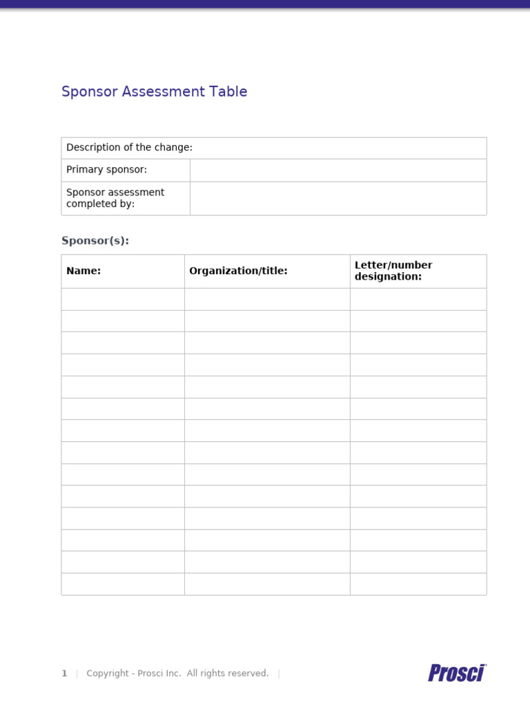 Sponsor Assessment Overview | PDF