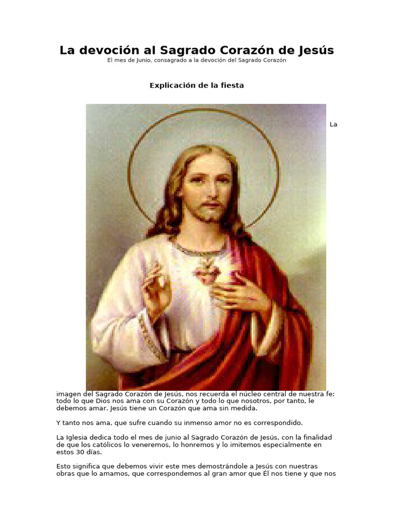 La Devoción Al Sagrado Corazón | PDF | Amor | Jesús
