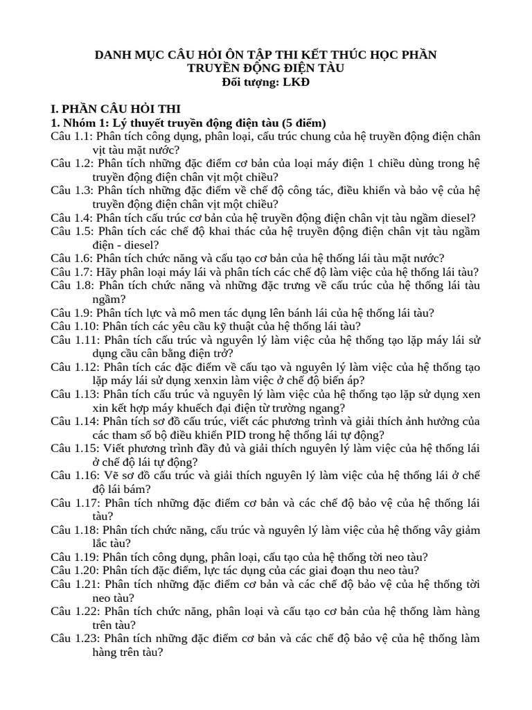 DM Cau Hoi Bo NGCH-TDDT-LKD | PDF