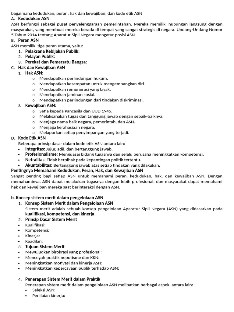 Rangkuman Manajemen ASN | PDF