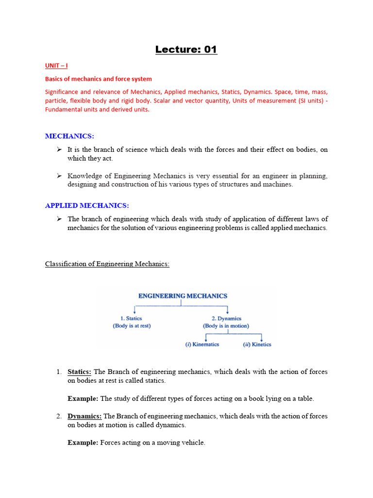 01-1 | PDF | Classical Mechanics | Force