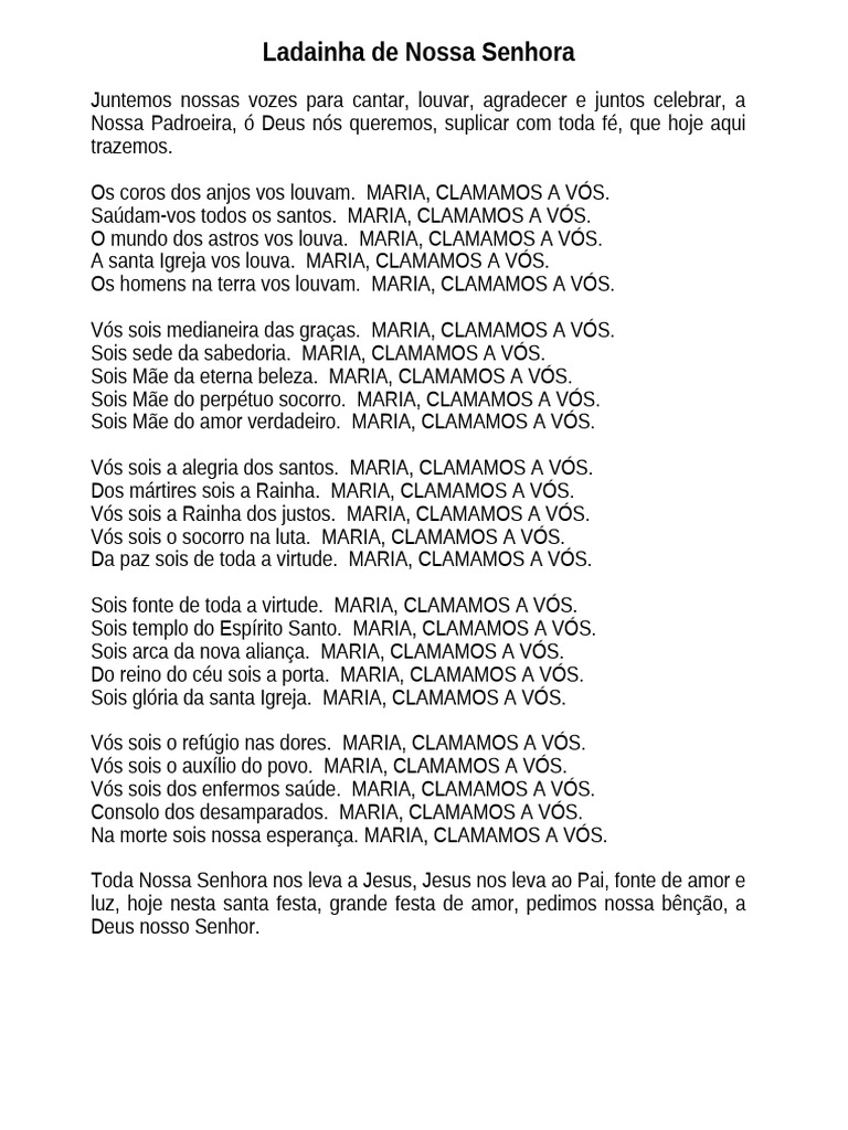 Ladainha de Nossa Senhora | PDF