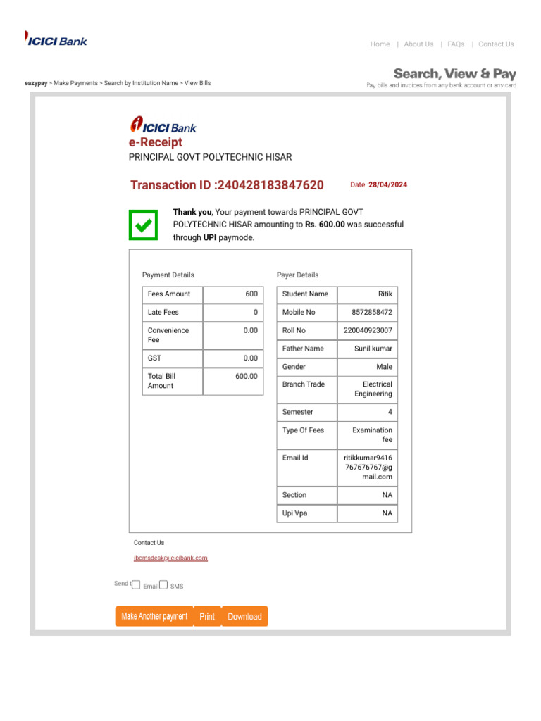 Eazypay - Payer - Payment Mode | PDF | Payments | Services (Economics)