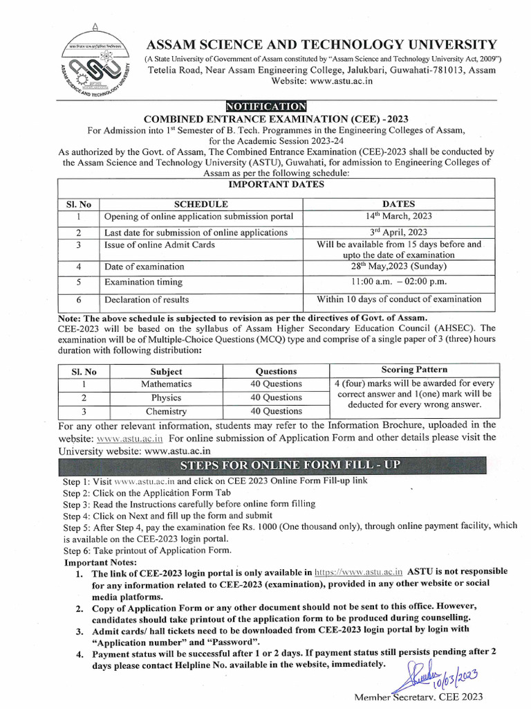 Cee-2023 Public Notice | PDF