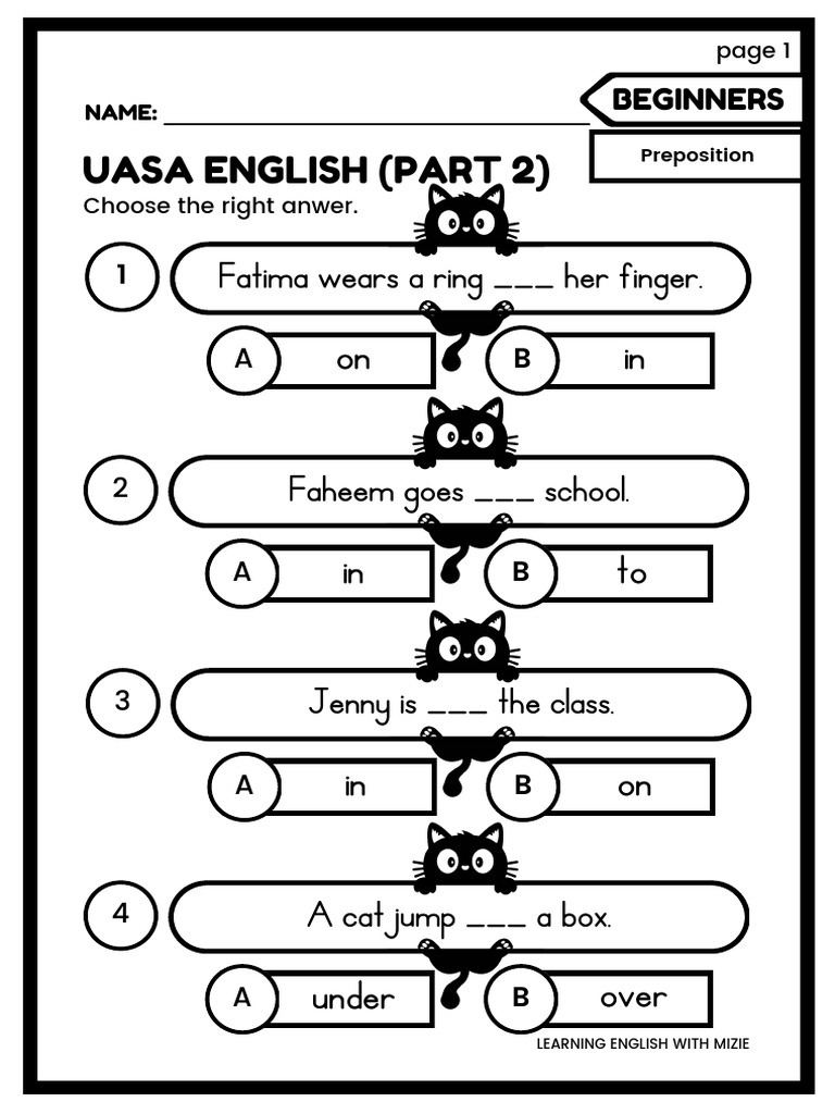 UASA ENGLISH PART 2 BEGINNERs Page 1 To 5 | PDF | Linguistics