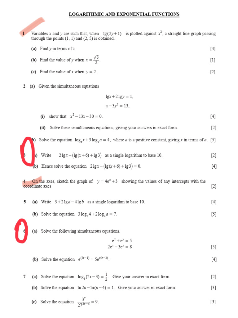 Chap 6 Logarithmic and Exponential Functions | PDF | Logarithm | Mathematical Concepts