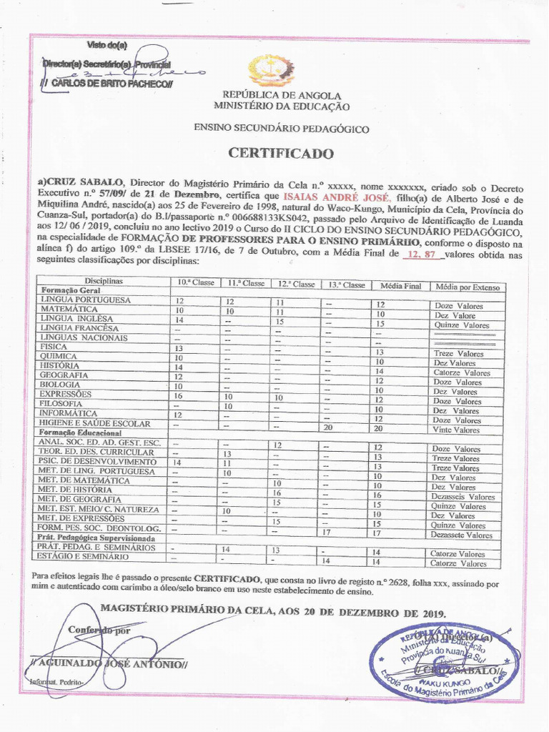 Scan-Certificado Isaías José | PDF