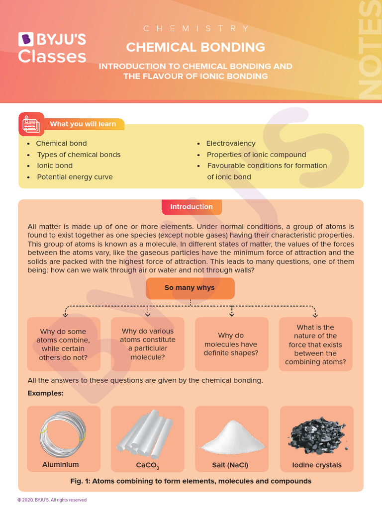 1 Introduction to Chemical Bonding and the Flavour of Ionic Bonding ...