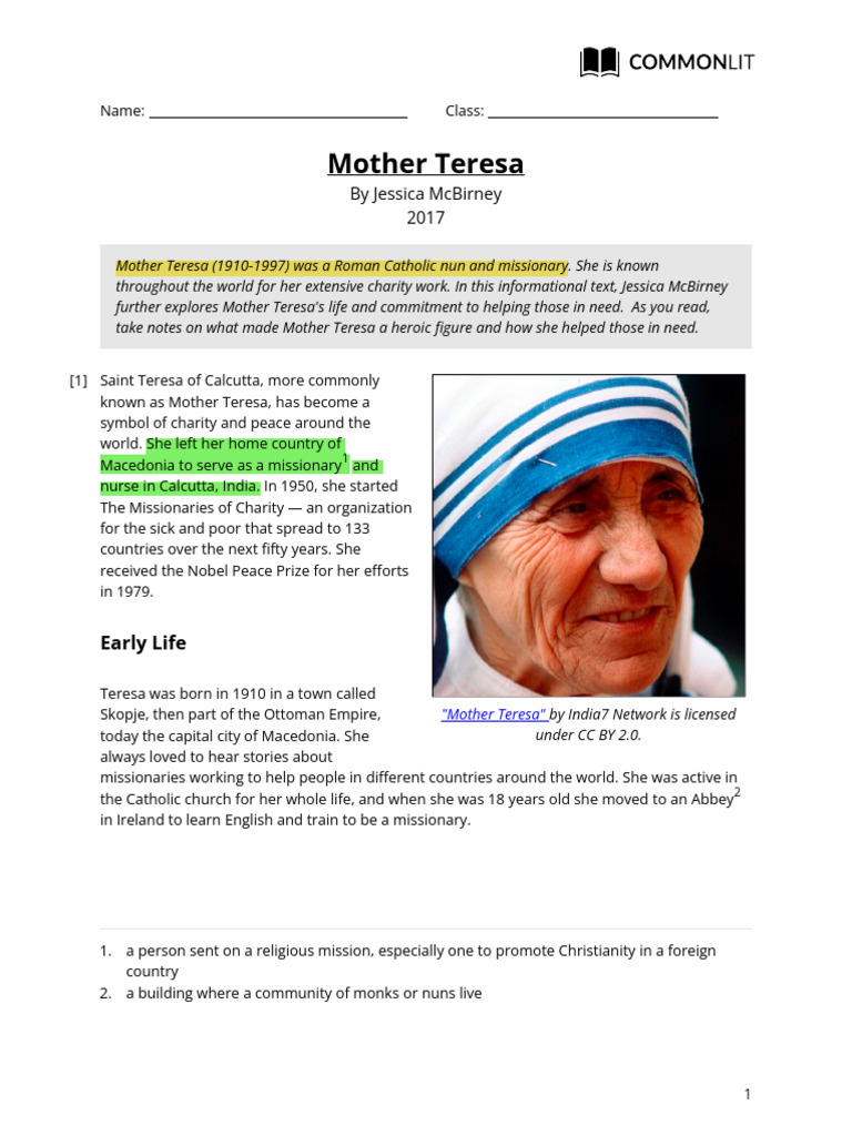 Mother_Teresa-teacher-14 | PDF | Mother Teresa