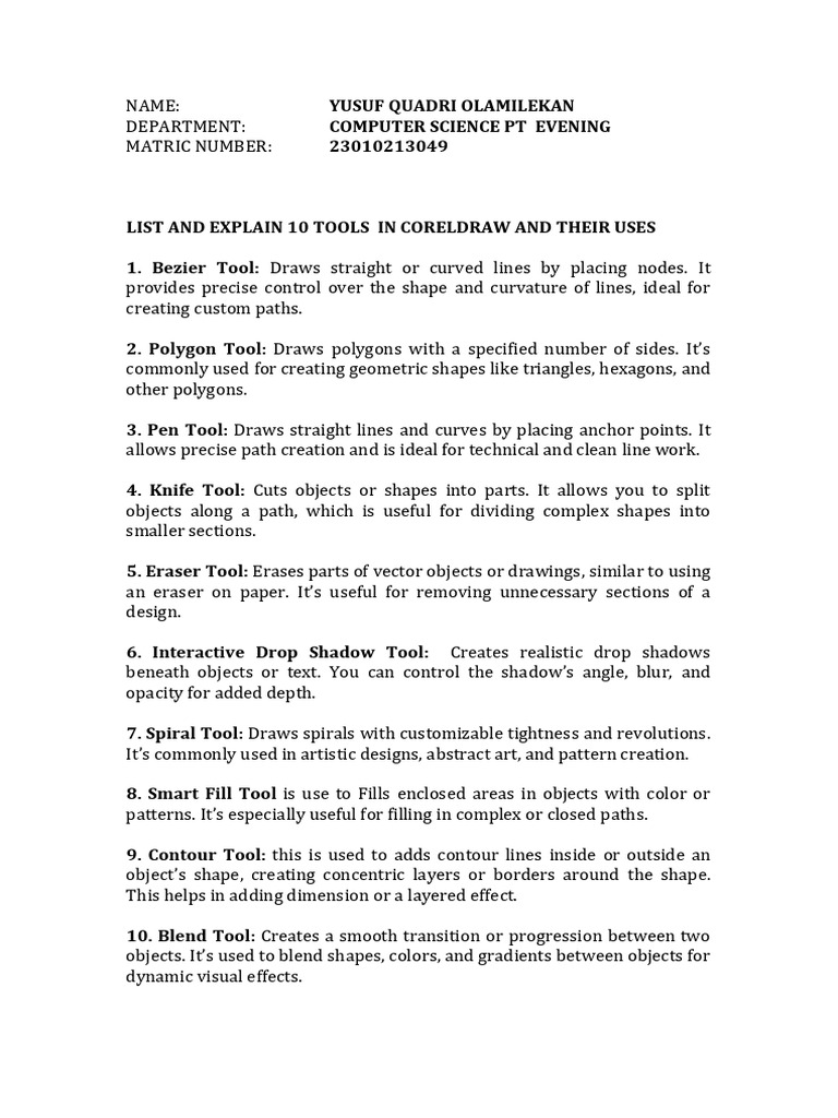 Yusuf Quadri Olamilekan Coreldraw Package | PDF