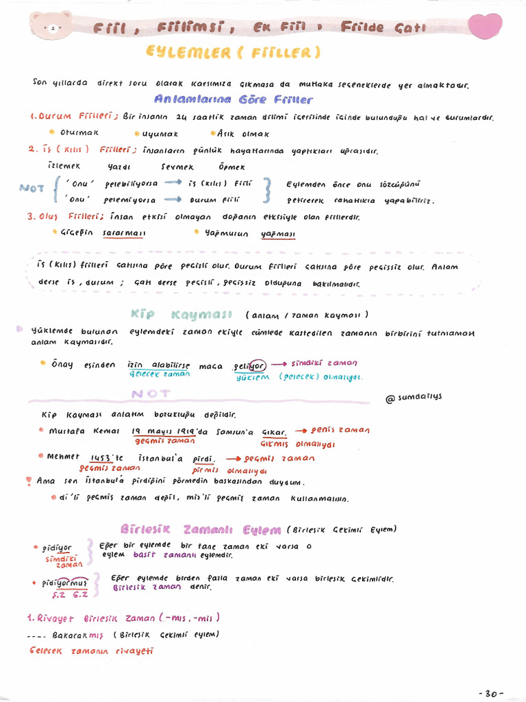 6-Fiil, Fiilimsi, Ek Fiil, Fiilde Çatı | PDF