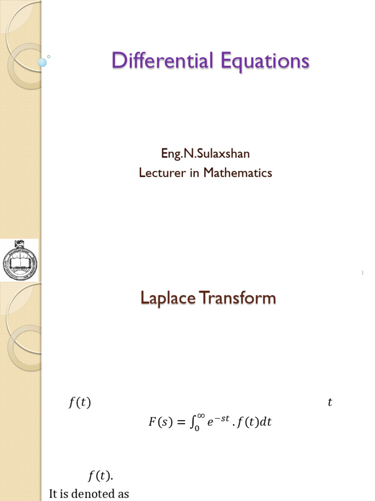 Laplace Transform 1 | PDF | Function (Mathematics) | Equations