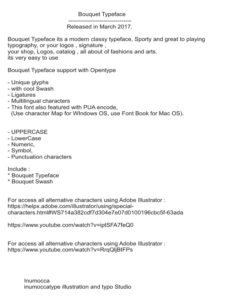 Bouquet Typeface | PDF