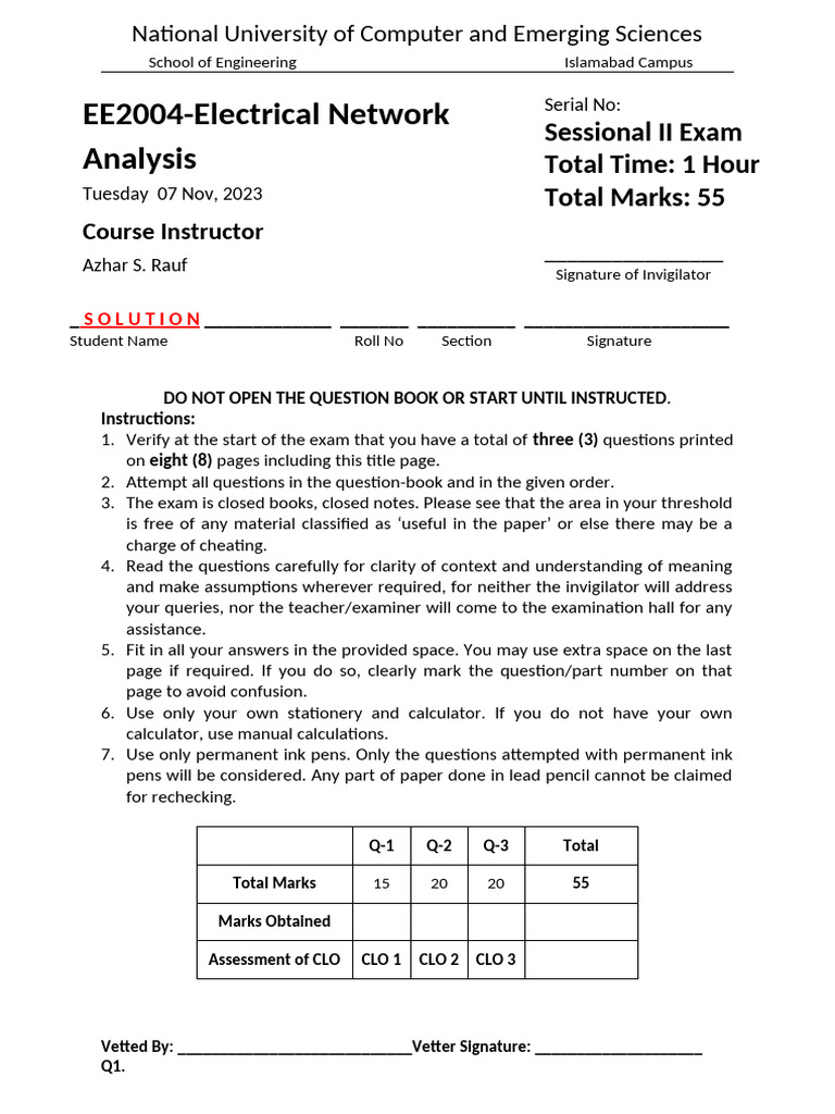 ENA FA23 S#2 Sol | PDF | Electrical Engineering