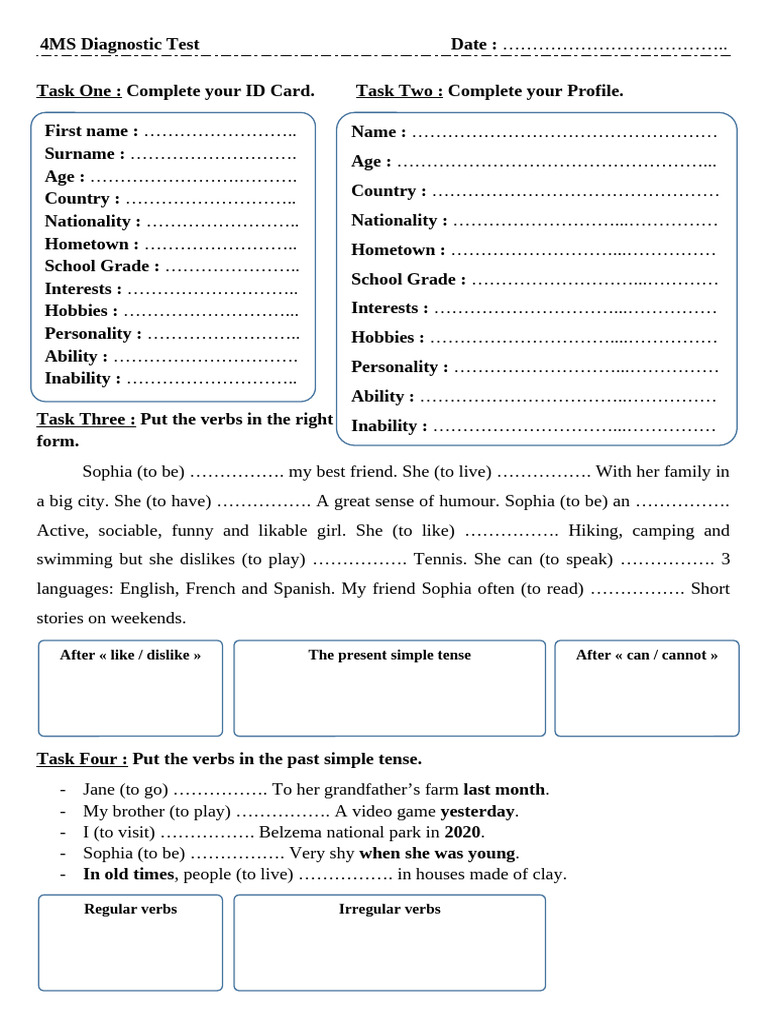 4MS Diagnostic Test Date | PDF