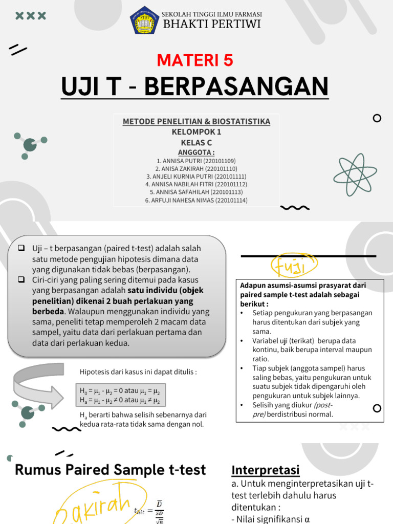 Uji T-Berpasangan C-1 | PDF