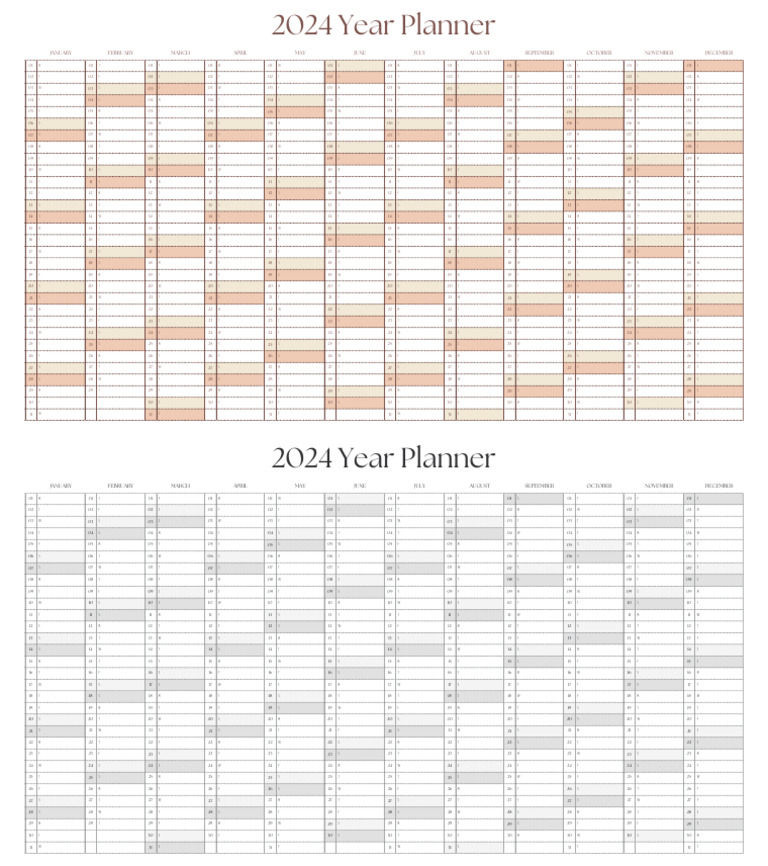 2024 Yearly Calendar Planner | PDF