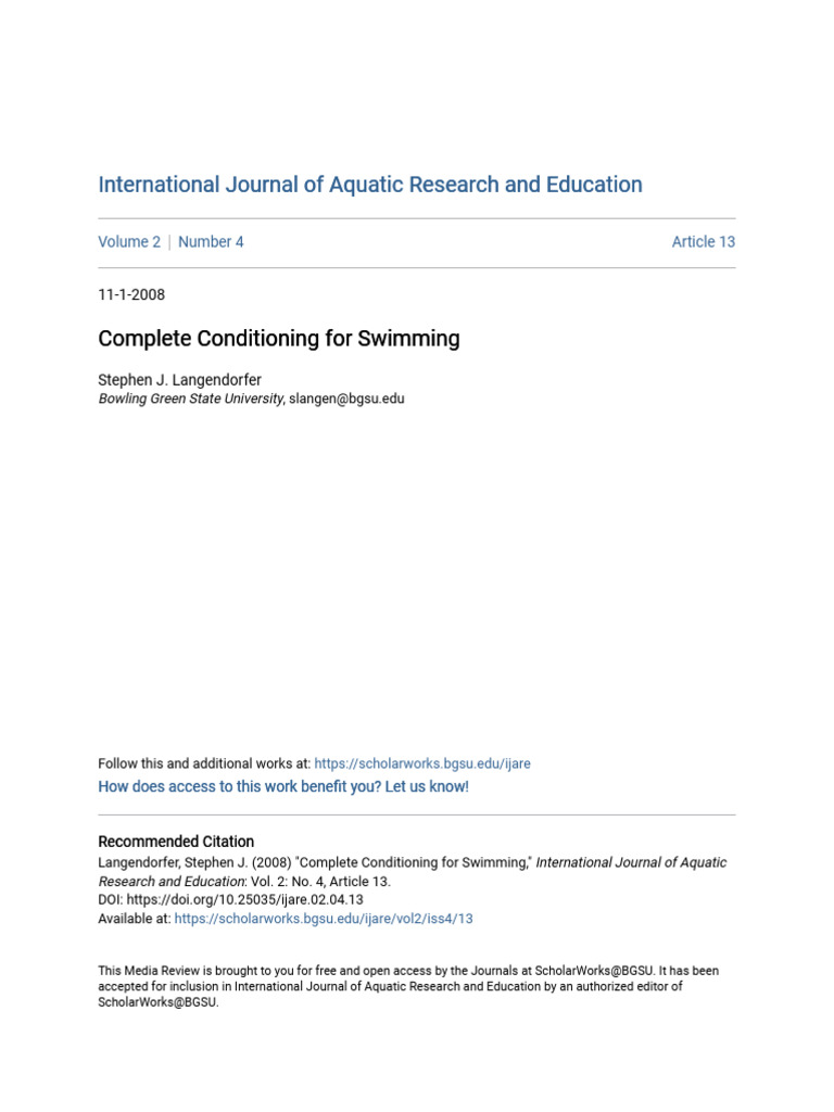 Complete Conditioning For Swimming | PDF | Swimming | Swimming (Sport)