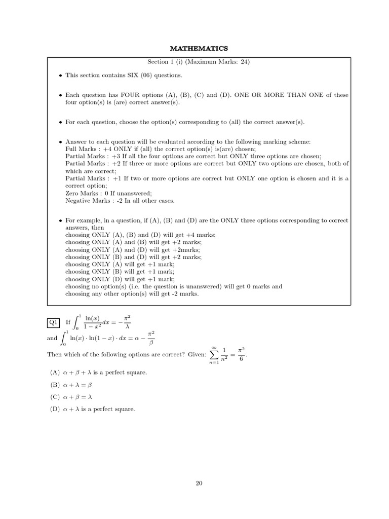 Iit Bombay Mock Test Maths | PDF | Function (Mathematics) | Mathematics