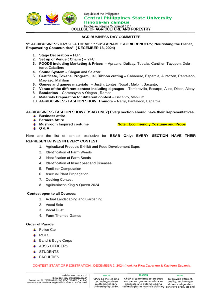 Agribusiness Day 2024: Sustainable Agripreneurs | PDF | Agricultural ...