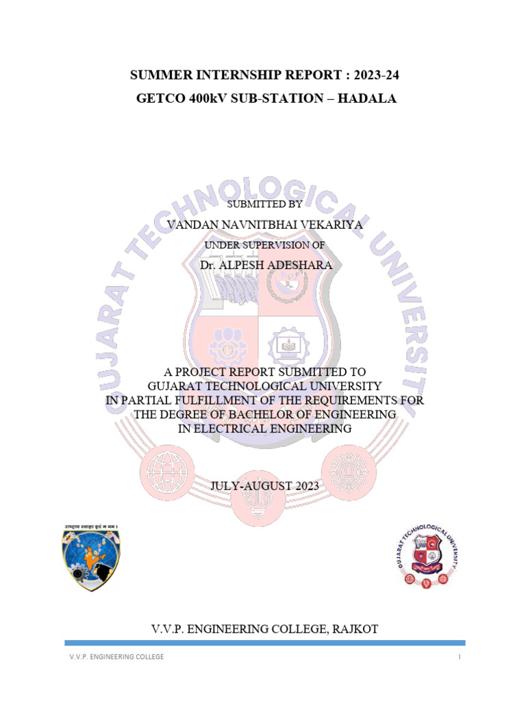 Internship Report Final PDF | PDF | Electrical Substation | Insulator ...