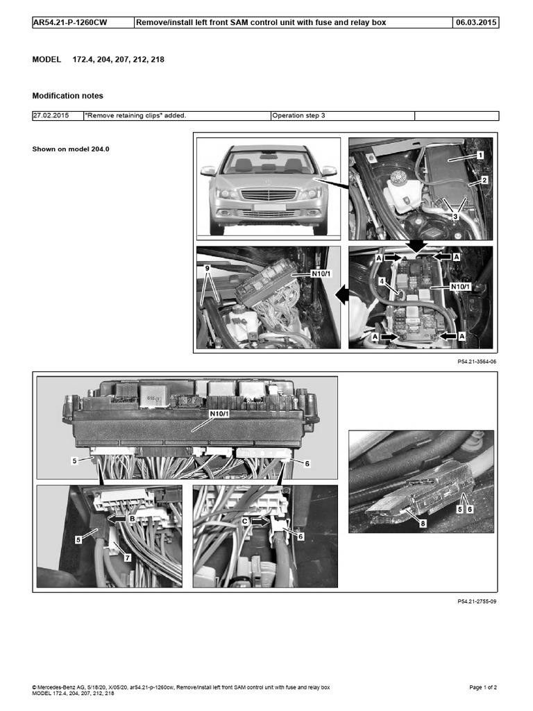 install left front SAM control unit with fuse and relay box | PDF ...