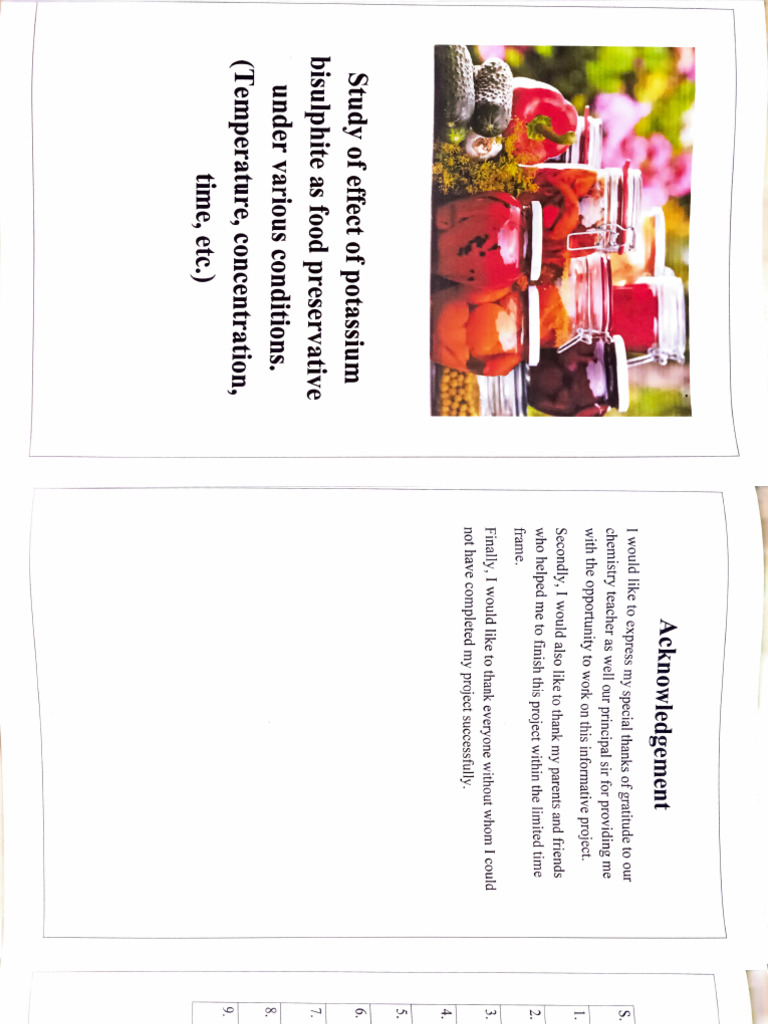 Sample Chemistry Project for class 12 | PDF | Chemical Substances | Foods