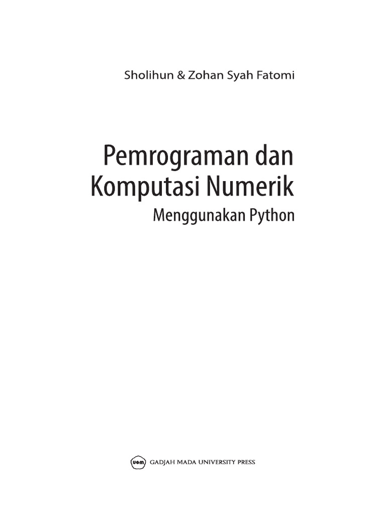 Pemrograman Dan Komputasi Numerik Menggunakan Python | PDF