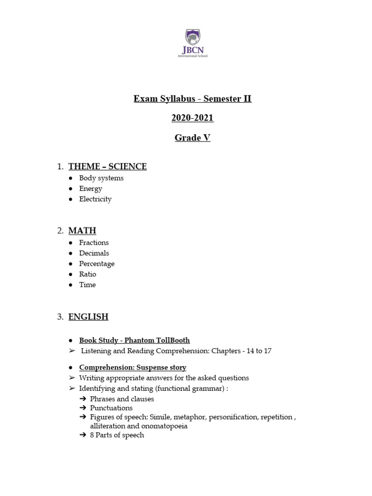 Exam Sylabbus Sem2 | PDF