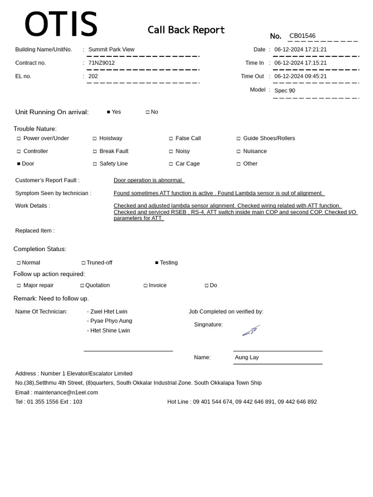 2024.12.06 - Summit Park View - Call - Back - Sheet | PDF | Manufactured Goods | Transport ...