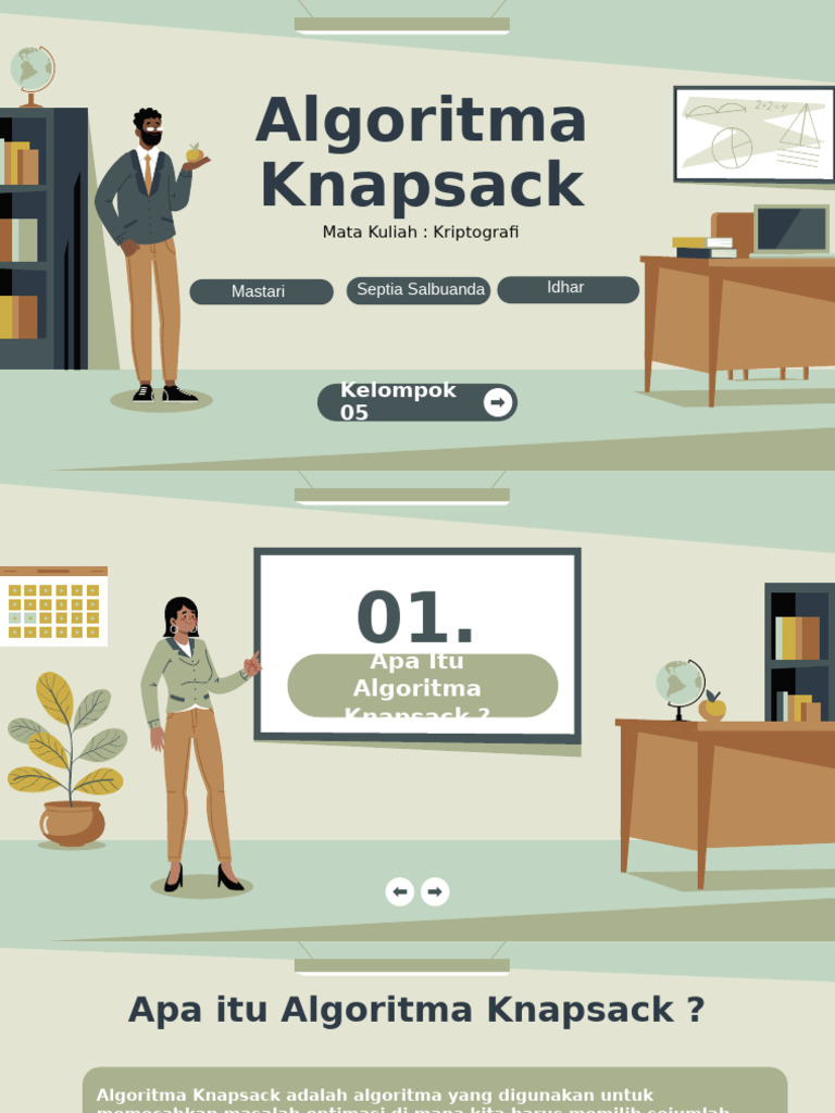Ppt Kelompok 05 Kriptografi (Algoritma Knapsack) | PDF