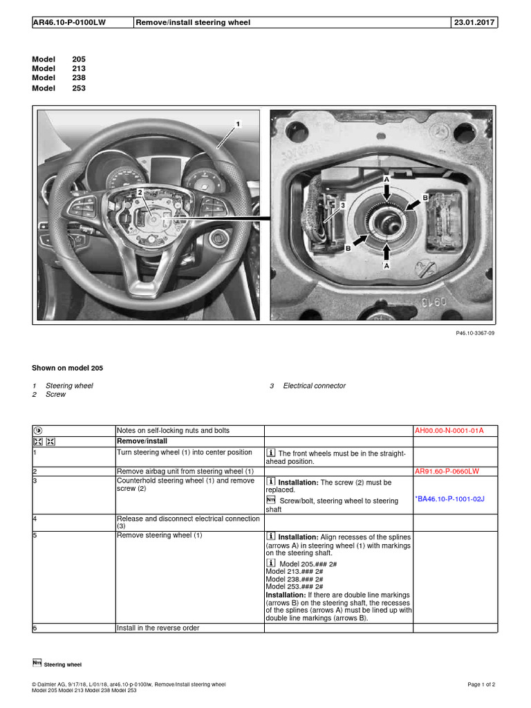 Remove_install Steering Wheel | PDF | Steering | Automotive Industry
