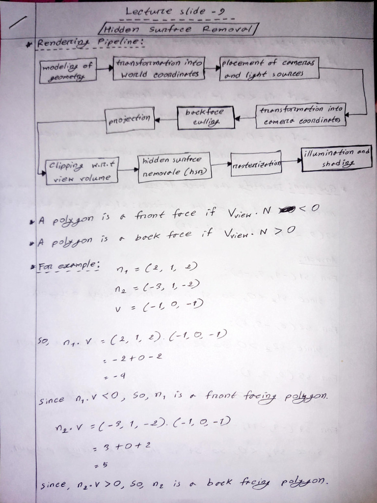Graphic Hidden Surface Removale Note | PDF | Graphics | Computer Graphics