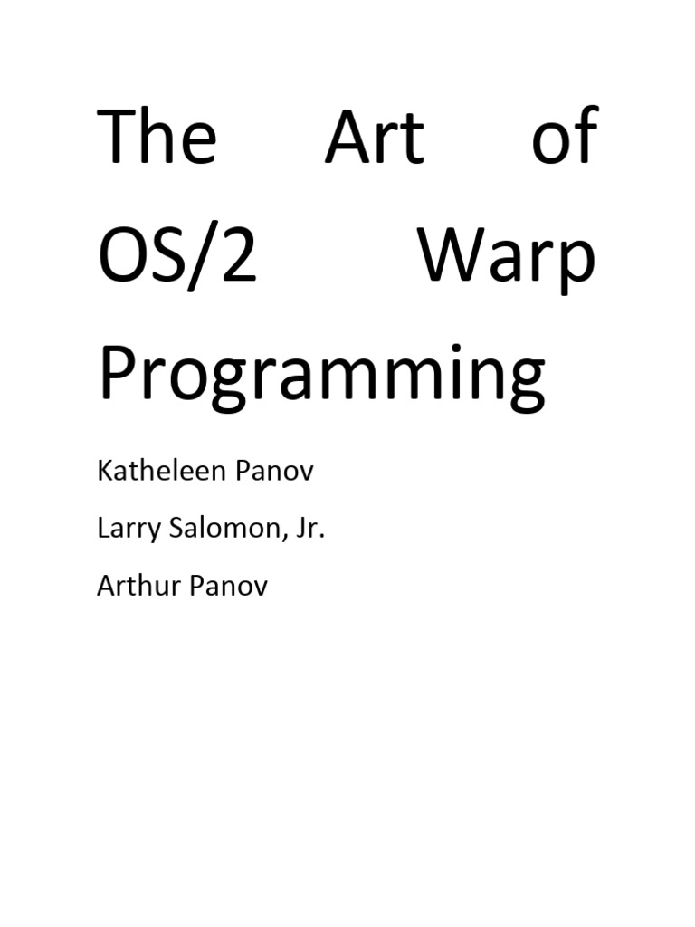 The Art of OS2 Warp Programming | PDF | Pointer (Computer Programming) | Operating System