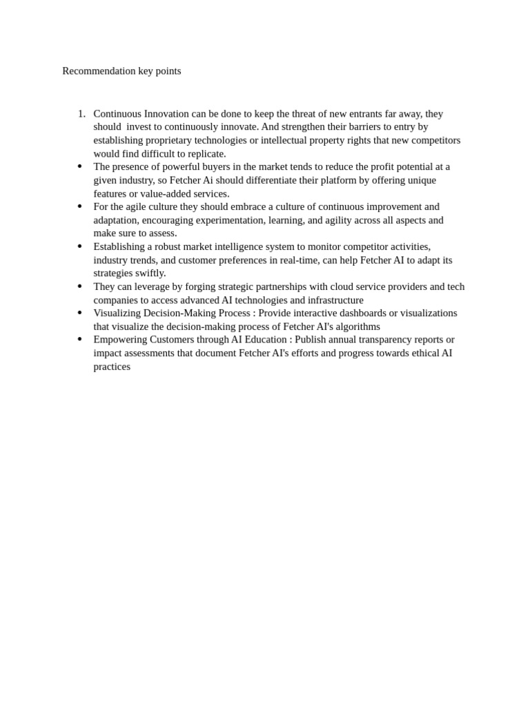 Recommendation Key Points | PDF