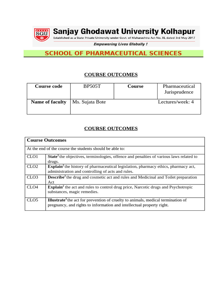 Course Outcomes | PDF