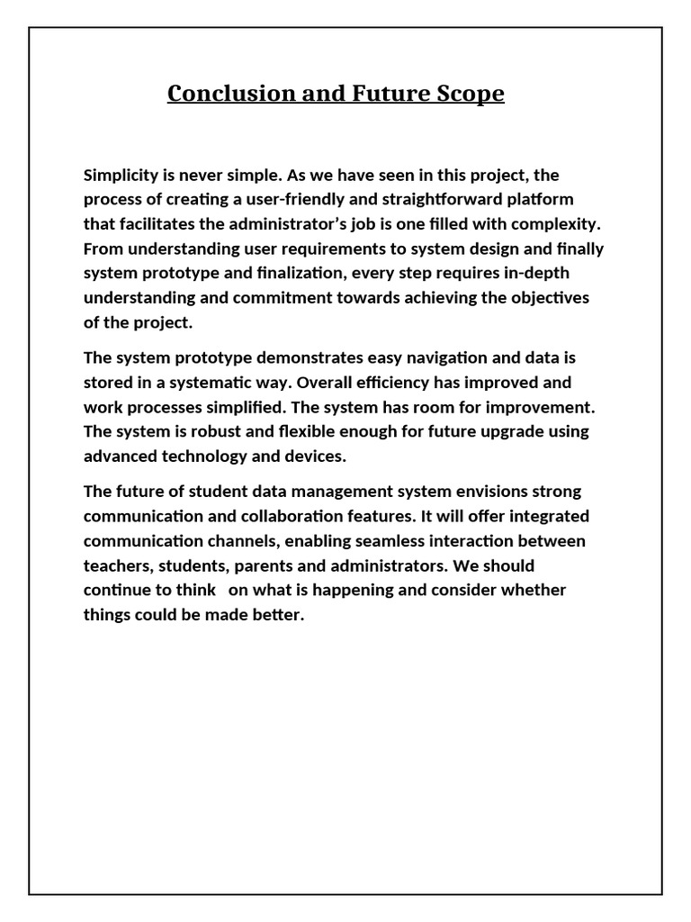 Conclusion ND Future Scope | PDF