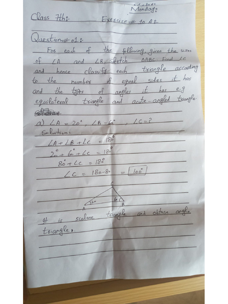 7th Class Math..Lecture Monday | PDF