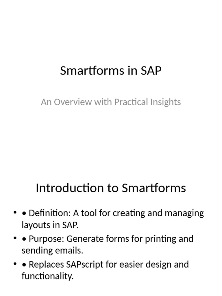Smartforms Presentation (1) | PDF | Page Layout | Computing