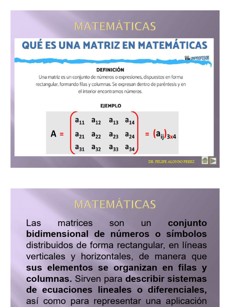Conceptos y Aplicaciones de Matrices | PDF | Matriz (Matemáticas ...