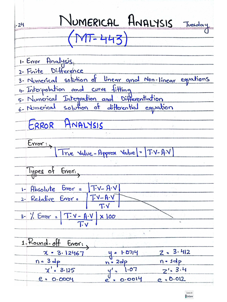 Numerical Analysis MT-443 | PDF