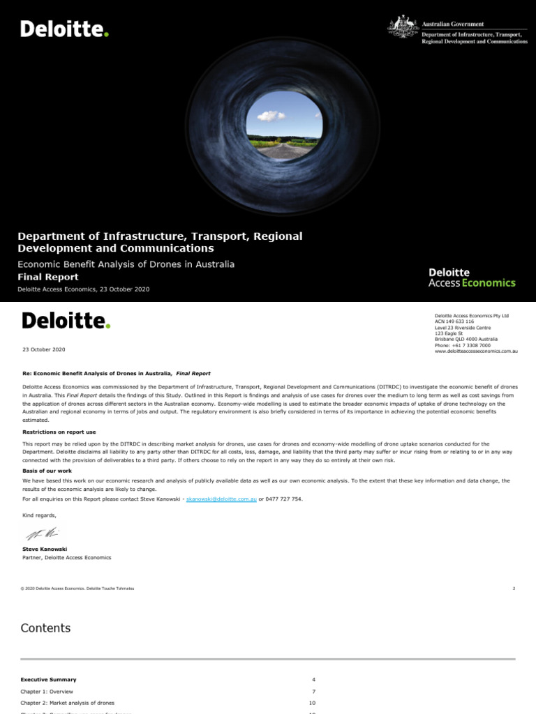 Deloitte Au Ps Economic Benefit Analysis of Drones To Australia 11112021 | PDF | Economics ...